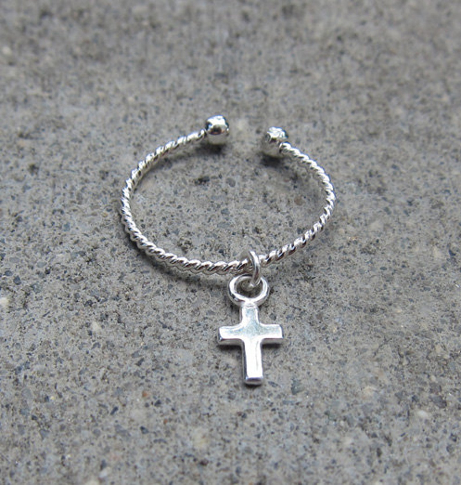 Sterling Silver Dangle Cross Knuckle Ring - Etsy