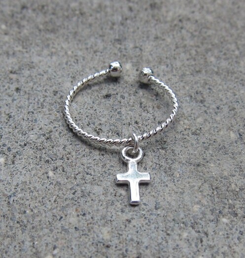 Sterling Silver Dangle Cross Knuckle Ring - Etsy