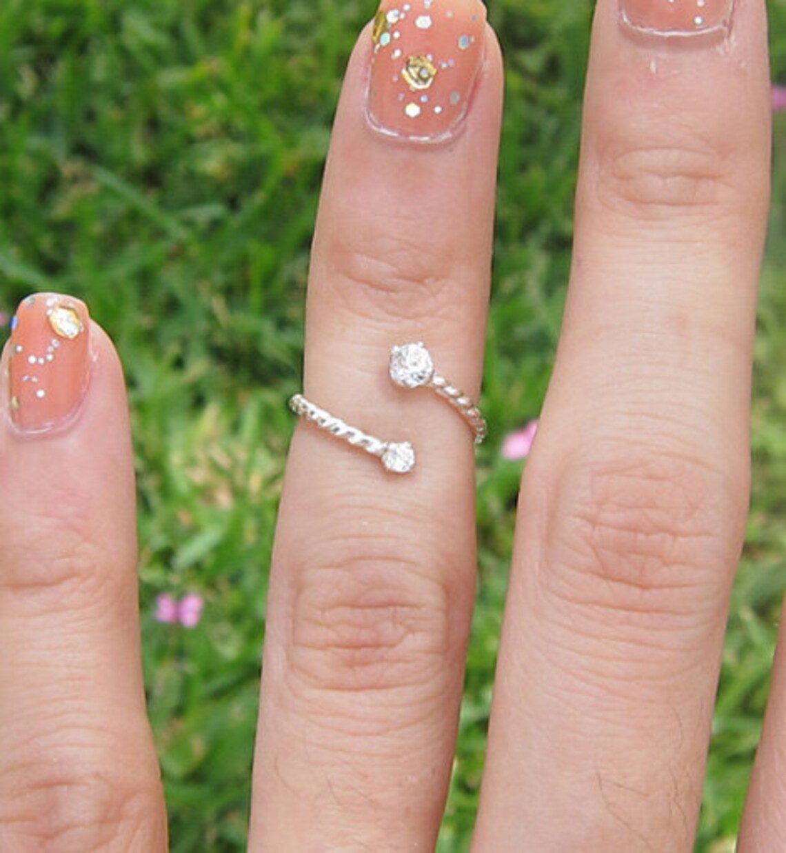 Sterling Silver Cubic Zirconia Pinky Ring - Etsy