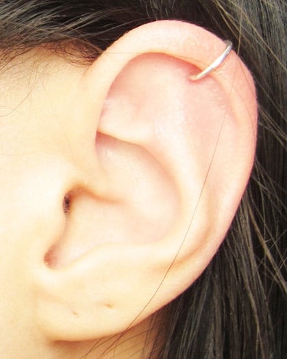 Sterling Silver Plain Ring Ear Cuff - Etsy