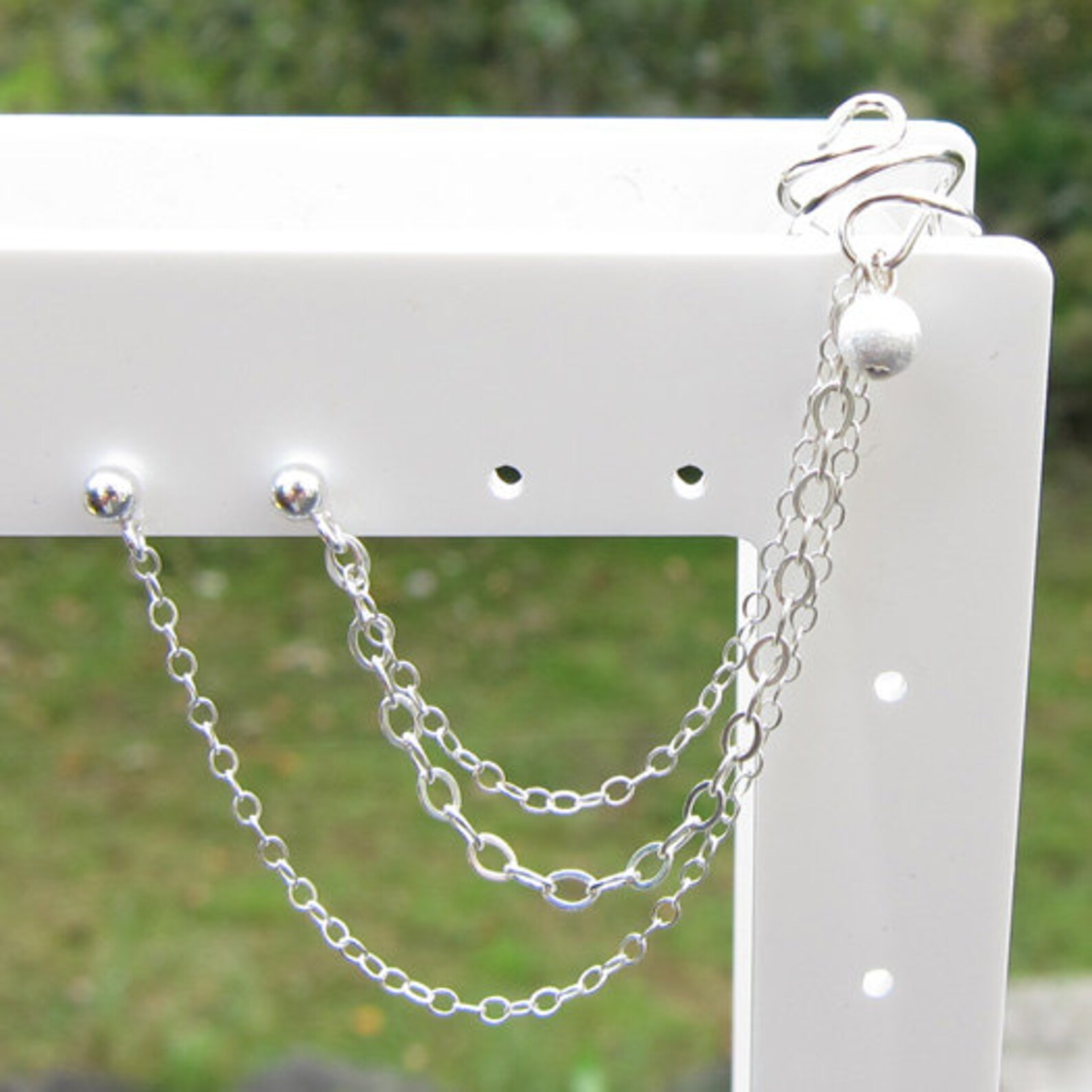 Sterling Silver Single & Double Chain Stardust Double Piercing Cuff ...