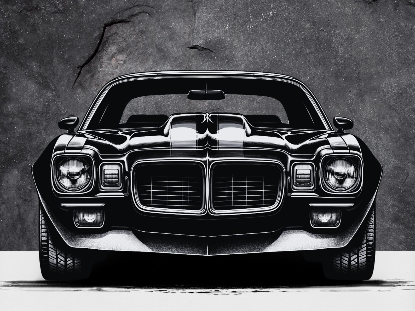Pontiac Firebird Grey Stone Poster - Etsy