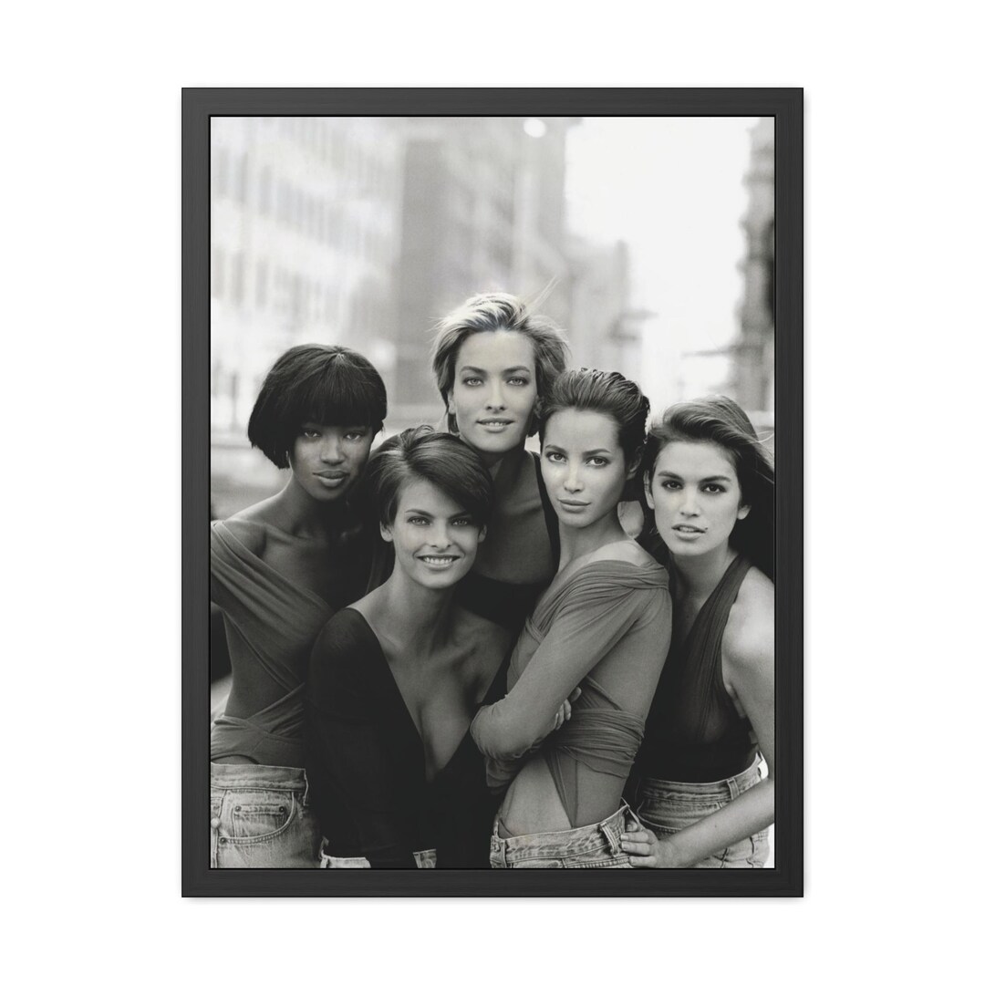 Fashion Editorial 90s Supermodels Framed Posters, Naomi Campbell, Linda ...