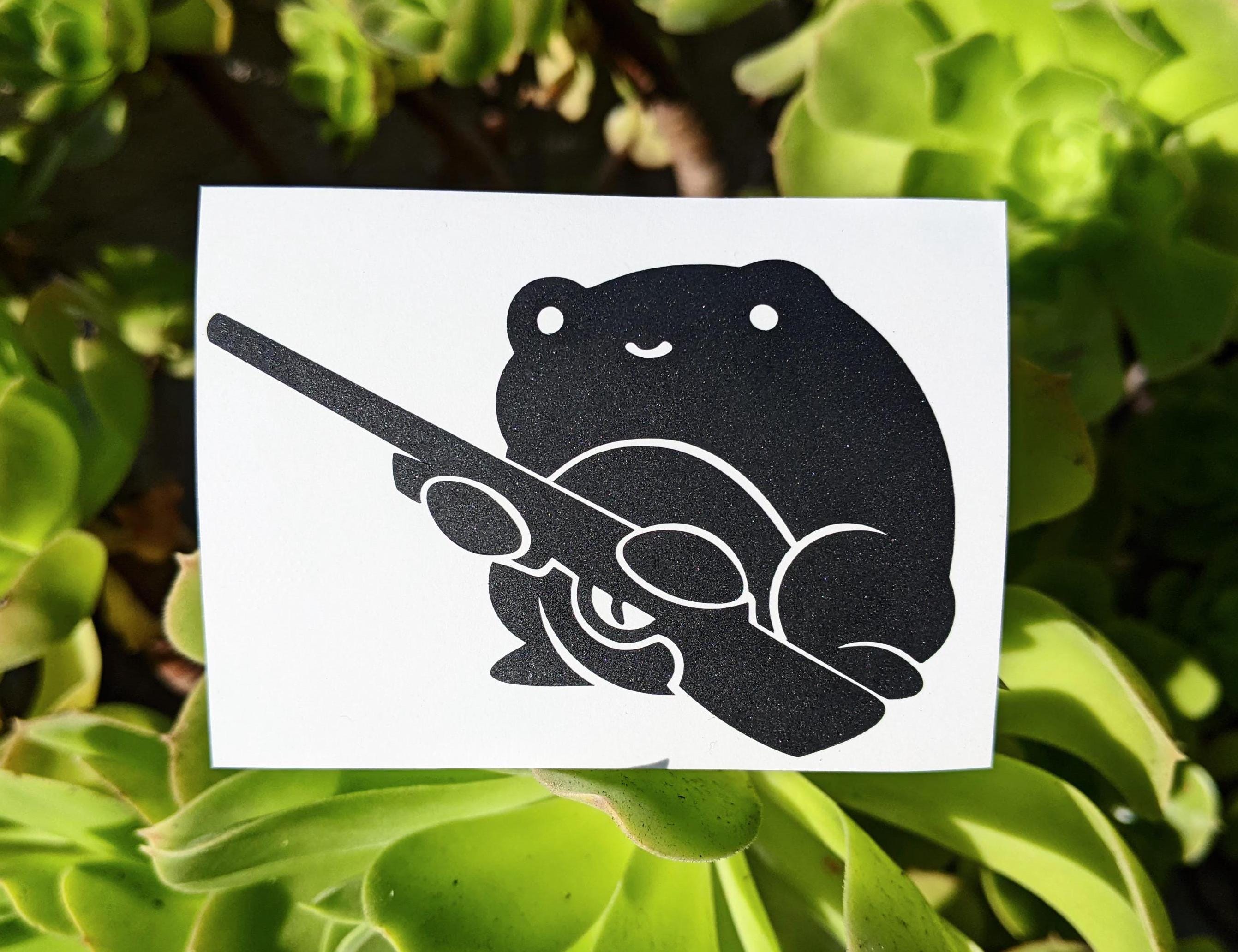 Frog With a Shotgun Vinyl Decal - Etsy