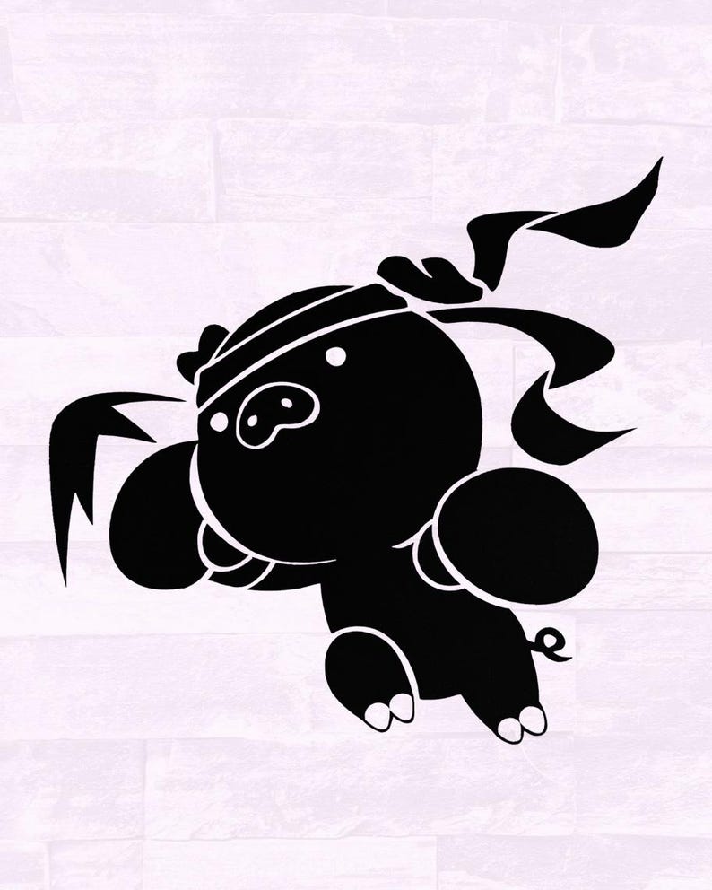 Boxing Pig - Vinyl Decal - Etsy