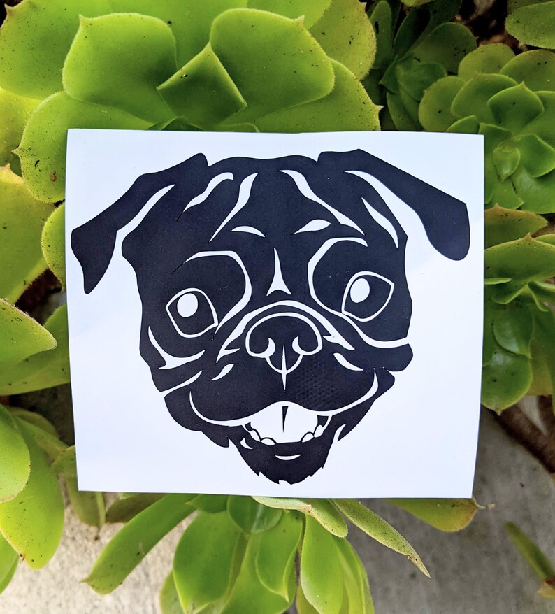 Black Pug - Vinyl Decal - Etsy