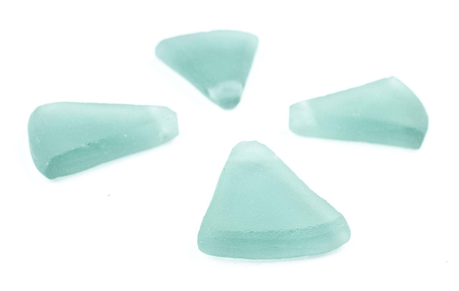 4 Green Aqua Triangle Sea Glass Pendants: Green Sea Glass Recycled ...