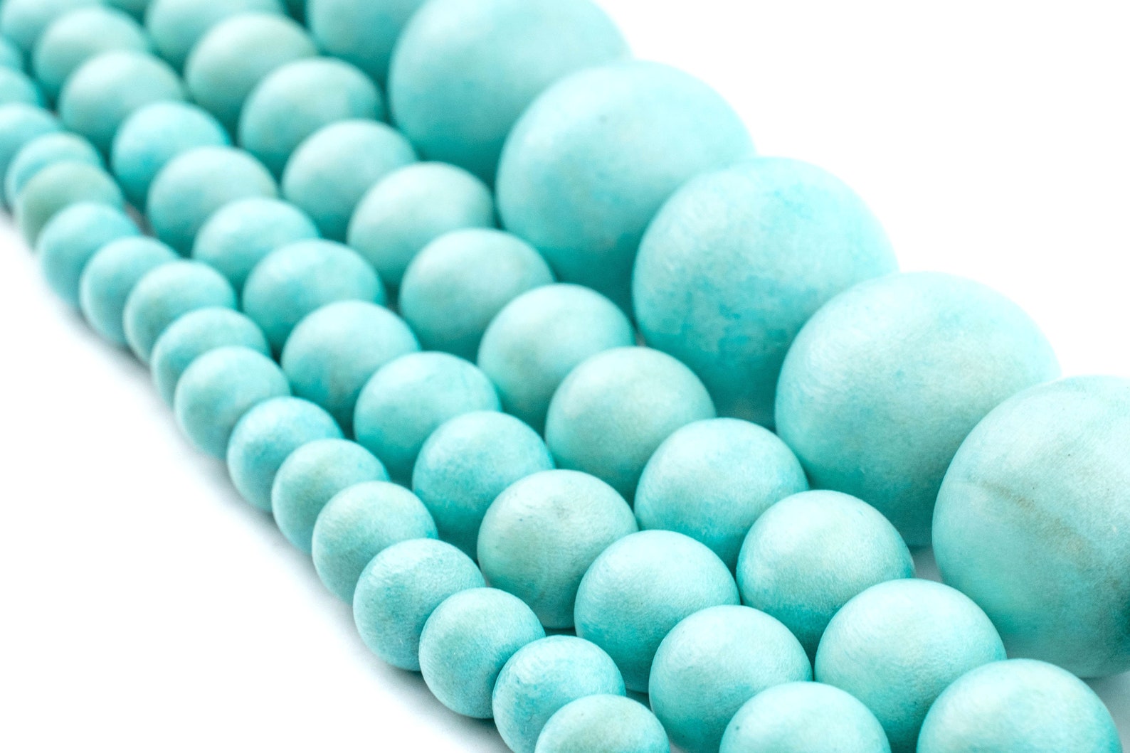 Mint Green Wood Beads: Natural Round Wooden 6mm 8mm 10mm 12mm 20mm Boho ...