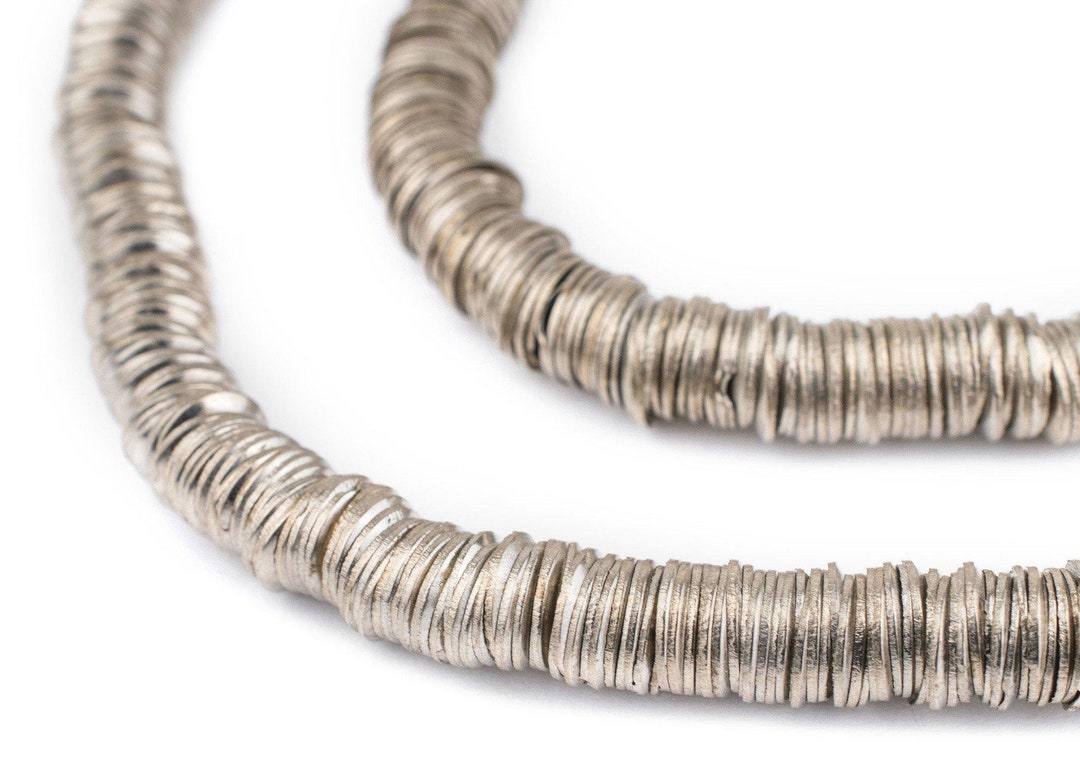 600 Silver Interlocking Crisp Beads 6mm: Ethnic Metal Beads Metal ...