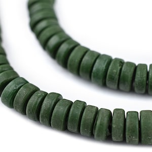 160 Dark Green Java Glass Button Beads 8mm: Green Prosser Beads Green ...