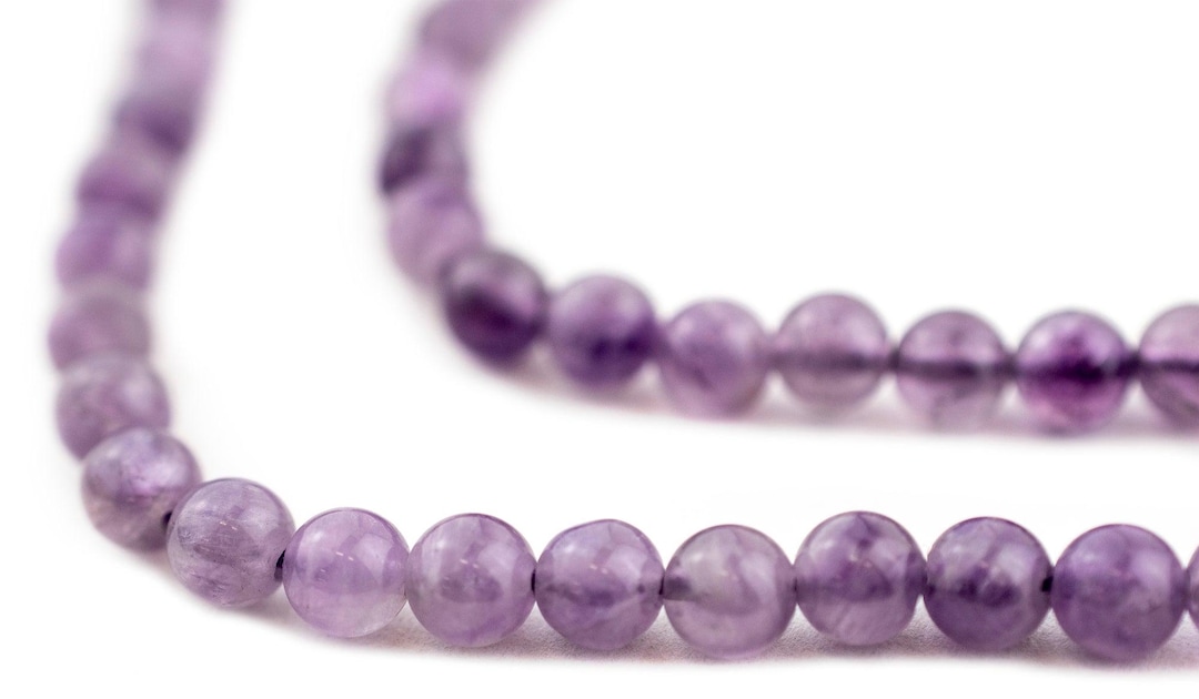 Cloudy Amethyst Round Beads: 6mm Gemstone Strand for Jewelry Making - Etsy
