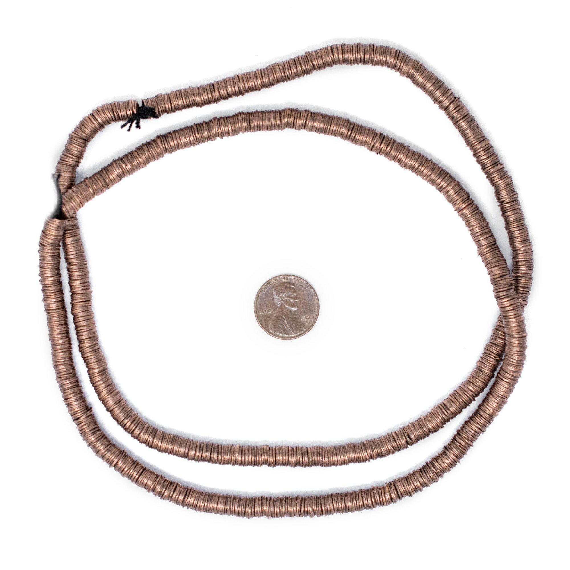 600 Copper Interlocking Crisp Beads 6mm: Ethnic Metal Beads Metal ...