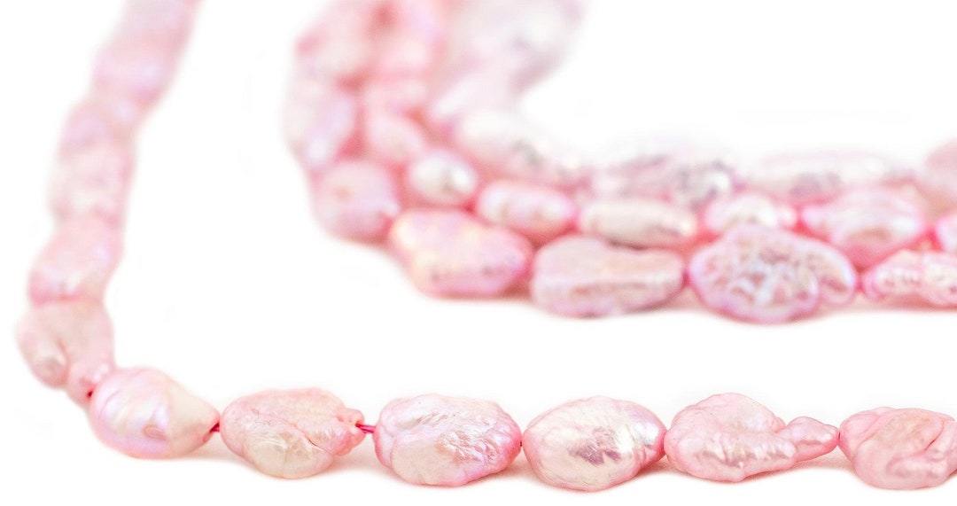 Pastel Vintage Japanese Rice Pearl Beads, Pink 5-7mm, 16 Inch Strand ...