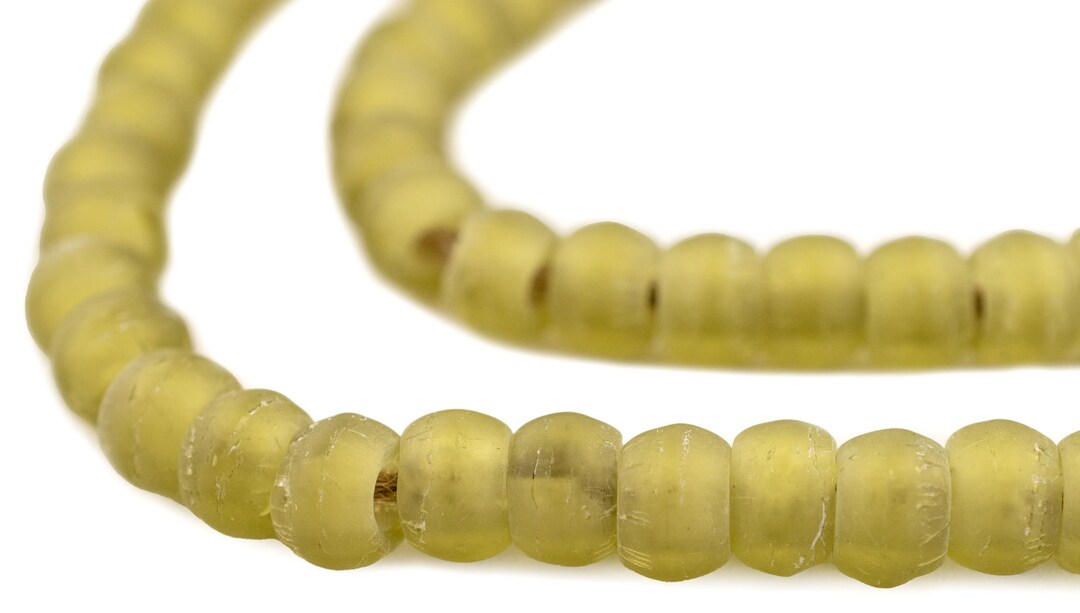 Translucent Olive Green Glass Beads: Rustic Boho 9mm Padre Beads for ...
