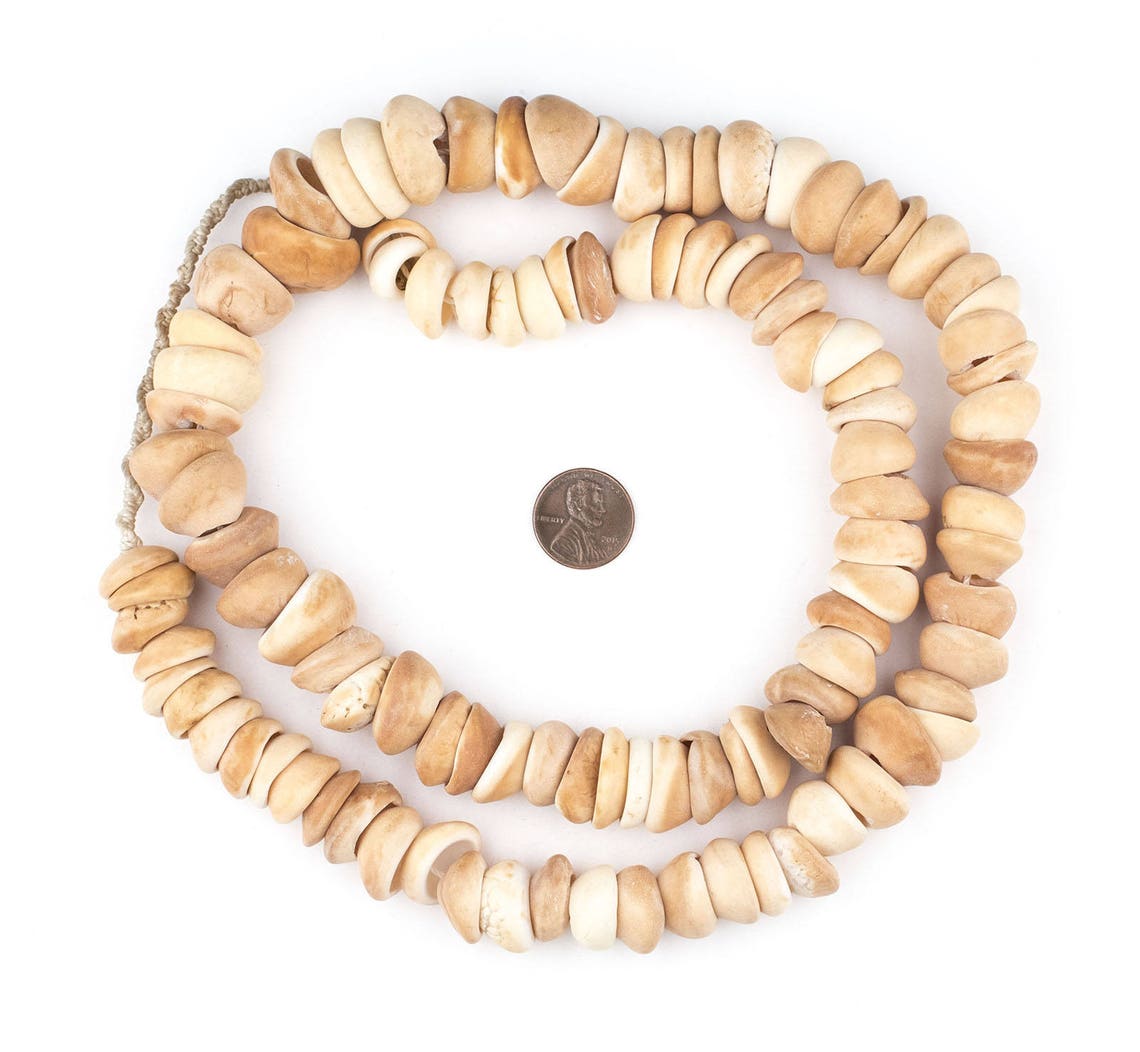85-100 Natural West African Shell Beads: 18mm Shell Beads - Etsy