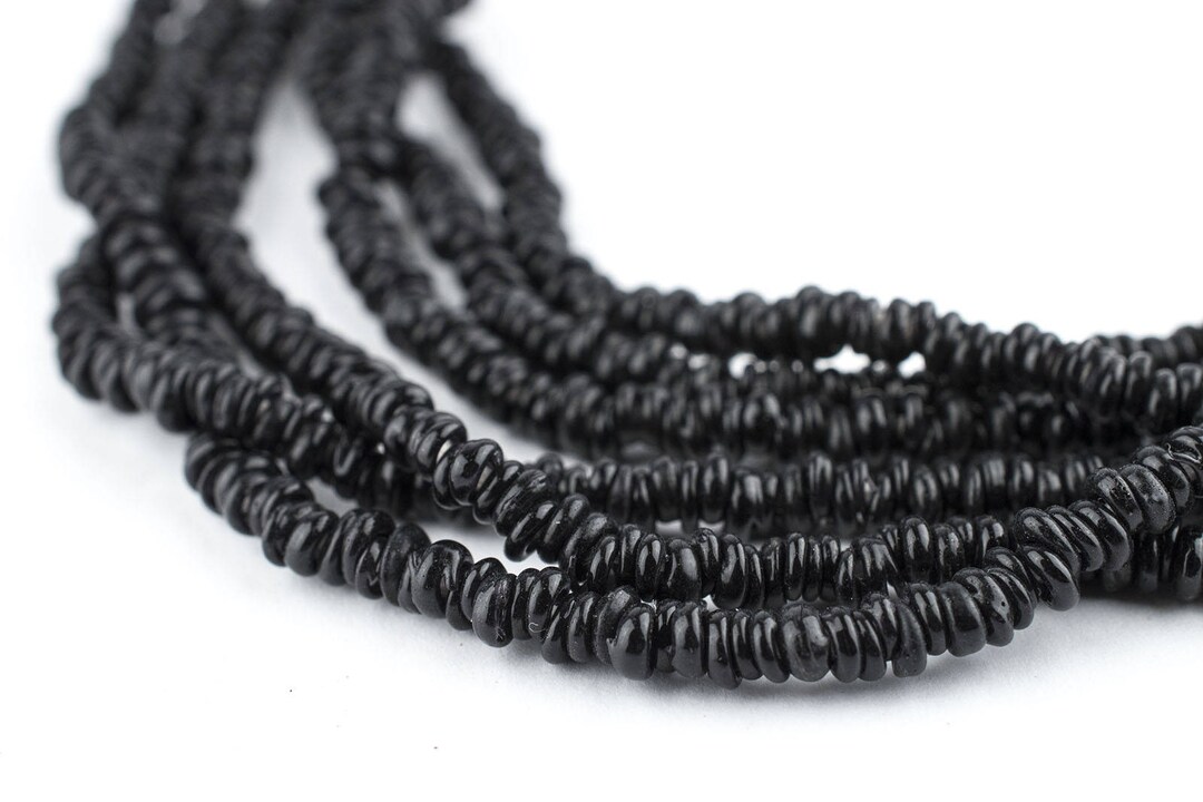 500 Black Java Glass Heishi Beads: Java Seed Beads Matte Glass Beads ...