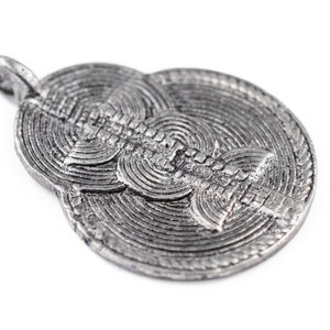 Silver Double Sun & Moon Baule Pendant 32x46mm: Baoule Pendant White ...