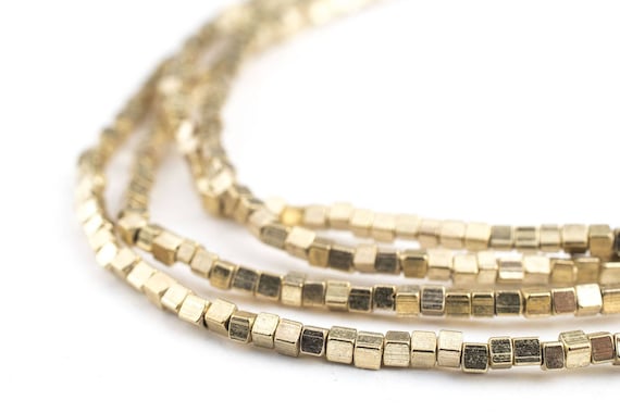 250 Gold Color Mini-cube Beads: Ethnic Metal Beads Metal - Etsy