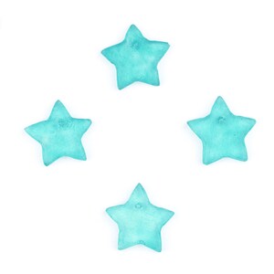 4 Bright Aqua Sea Glass Star Pendants: Sea Glass Pendants Blue Sea ...