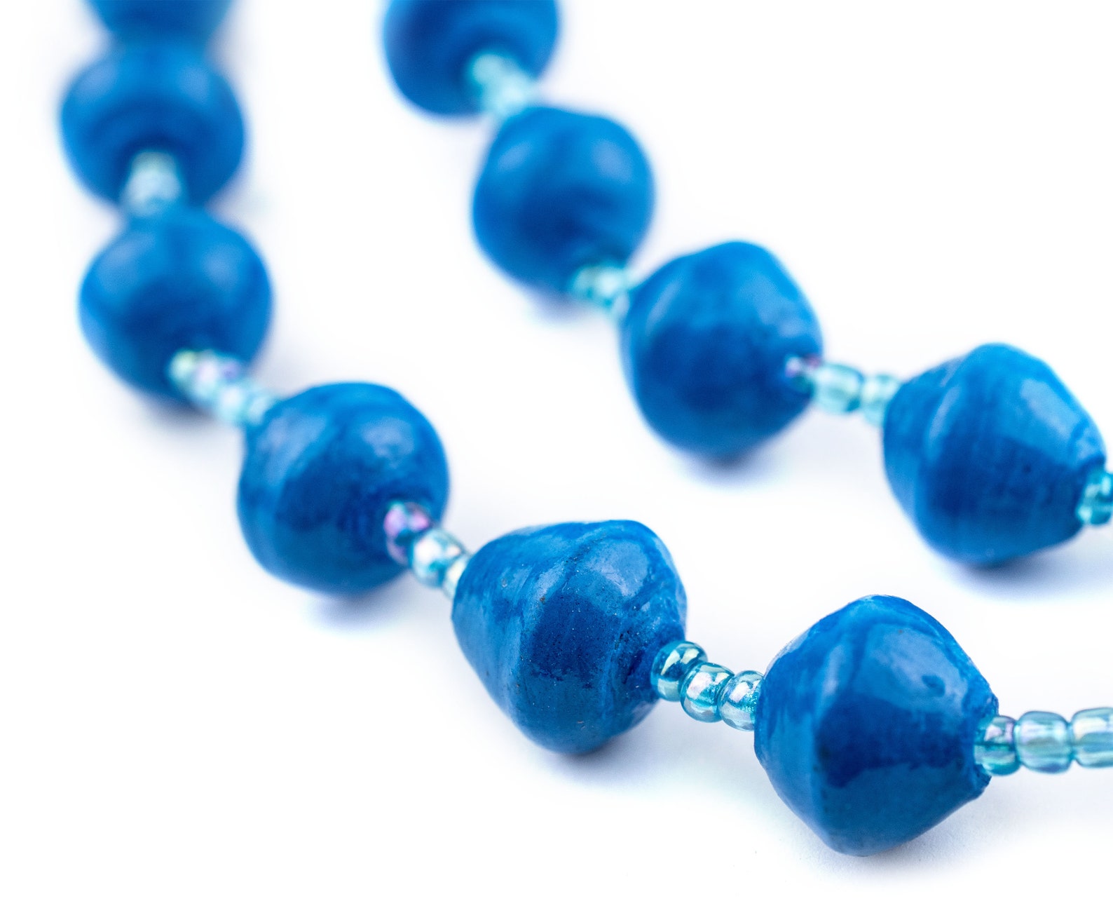 50 Cobalt Blue Recycled Paper Beads From Uganda - African Paper Beads ...