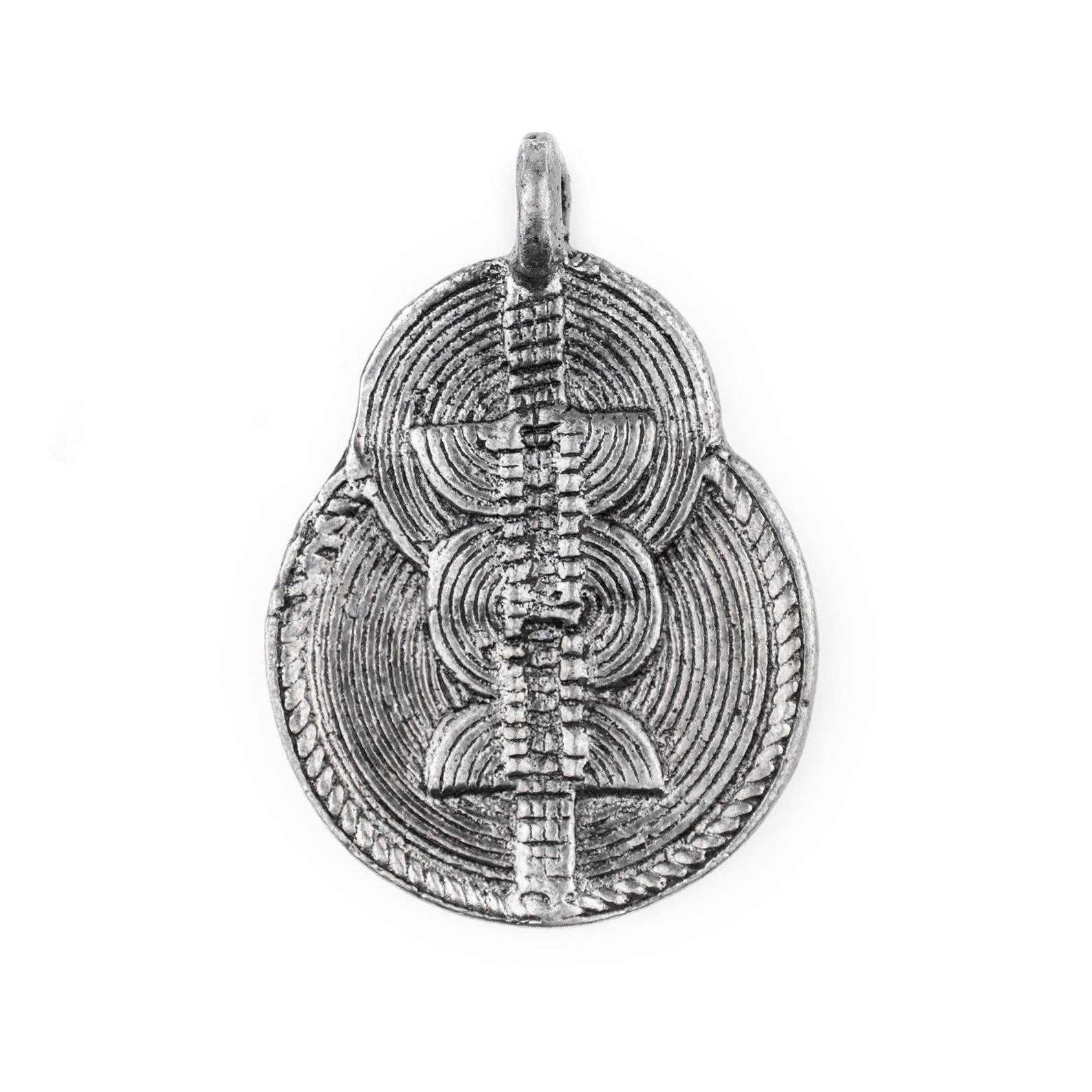 Silver Double Sun & Moon Baule Pendant 32x46mm: Baoule Pendant White ...