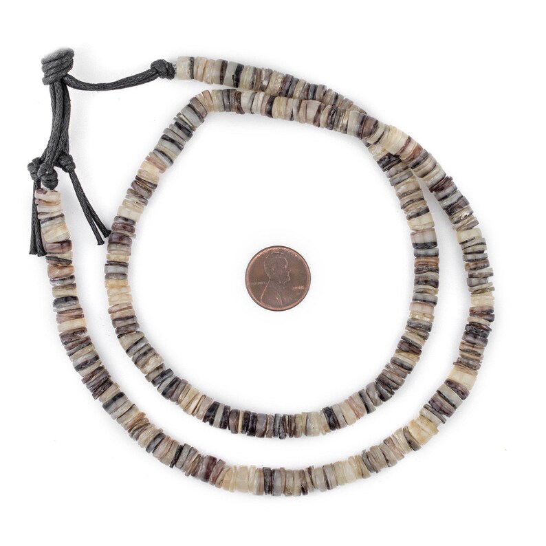 350 Matte Black & White Shell Heishi Beads 8mm: Matte Shell | Etsy