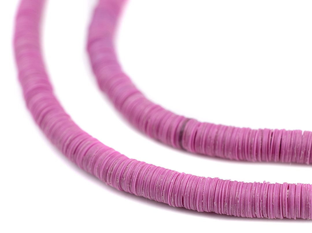 Magenta Vinyl Phono Record Beads 6mm: Vulcanite Beads African Waist ...