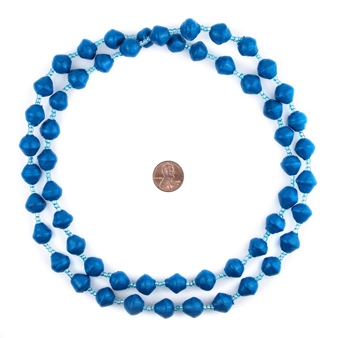 50 Cobalt Blue Recycled Paper Beads From Uganda - African Paper Beads ...