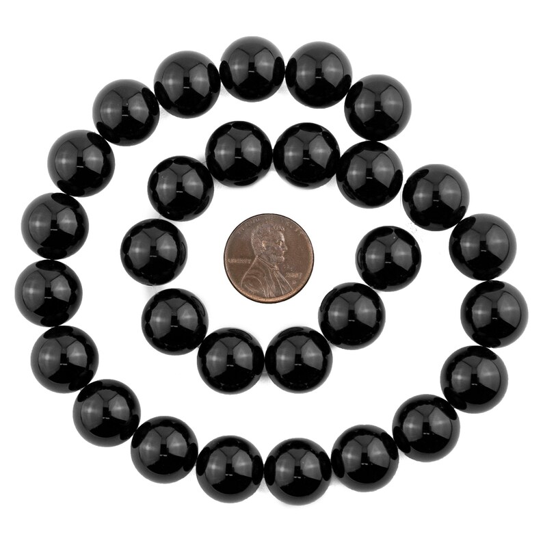 Luxurious Glossy Black Jet Beads: 10mm Semi-precious Gemstones for ...