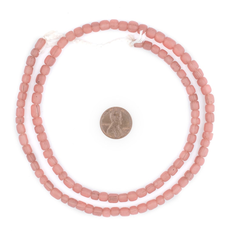115 Rose Pink Java Glass Beads: Seed Bali Matte 5mm Cylinder Small ...
