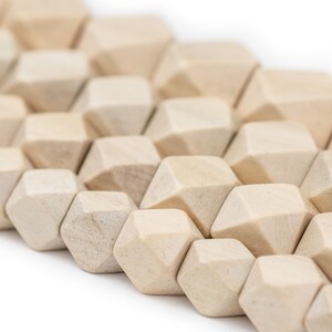 Cream Faceted Cube Beads: Beige Cornerless Cube Beads, Diamond Cut ...