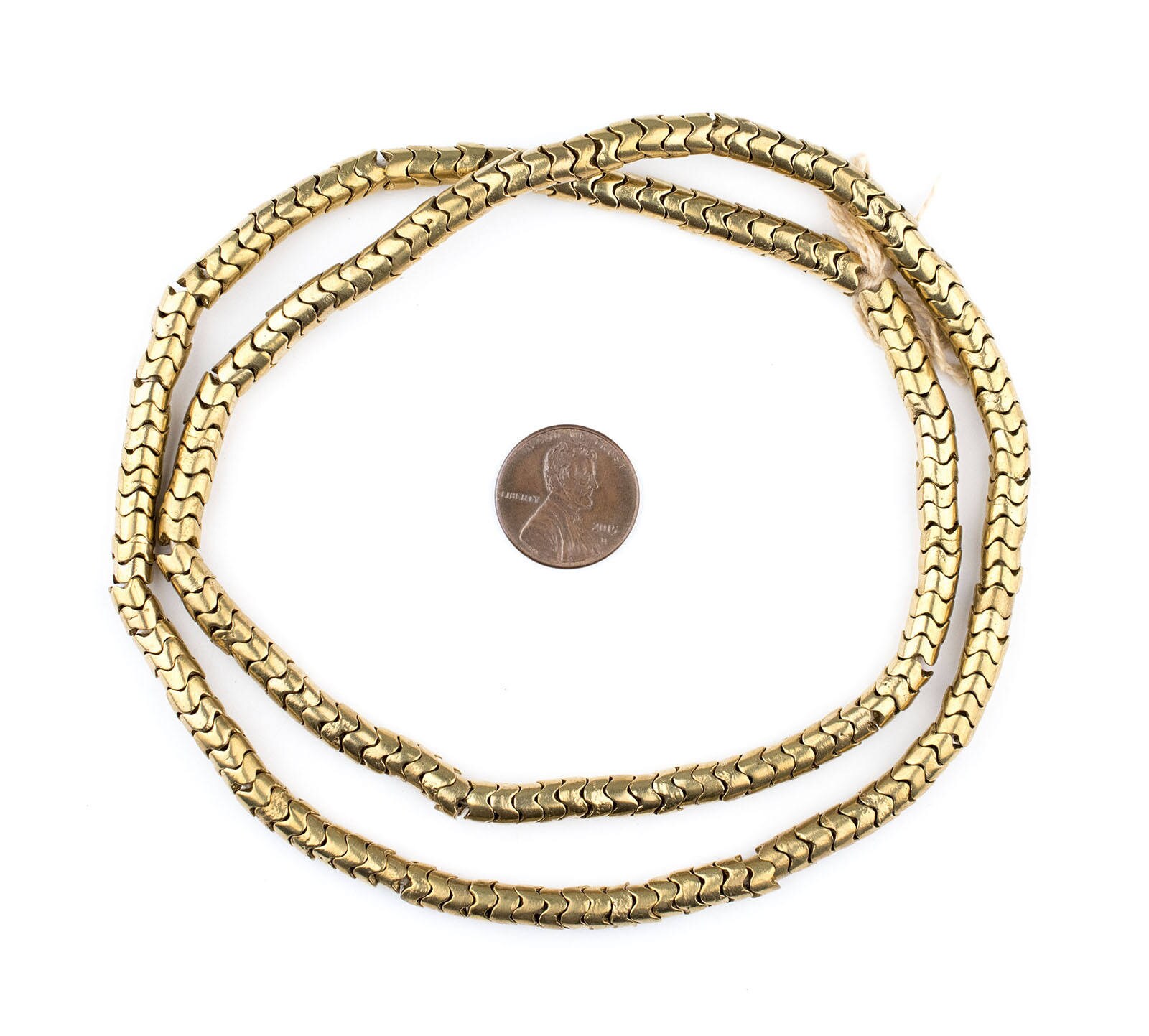 200 Brass Interlocking Snake Beads: Interlocking Brass Metal Spacer ...
