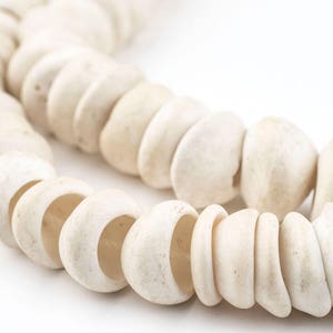 80-100 Natural West African Shell Beads: Shell Unusual Beads Ghanaian ...