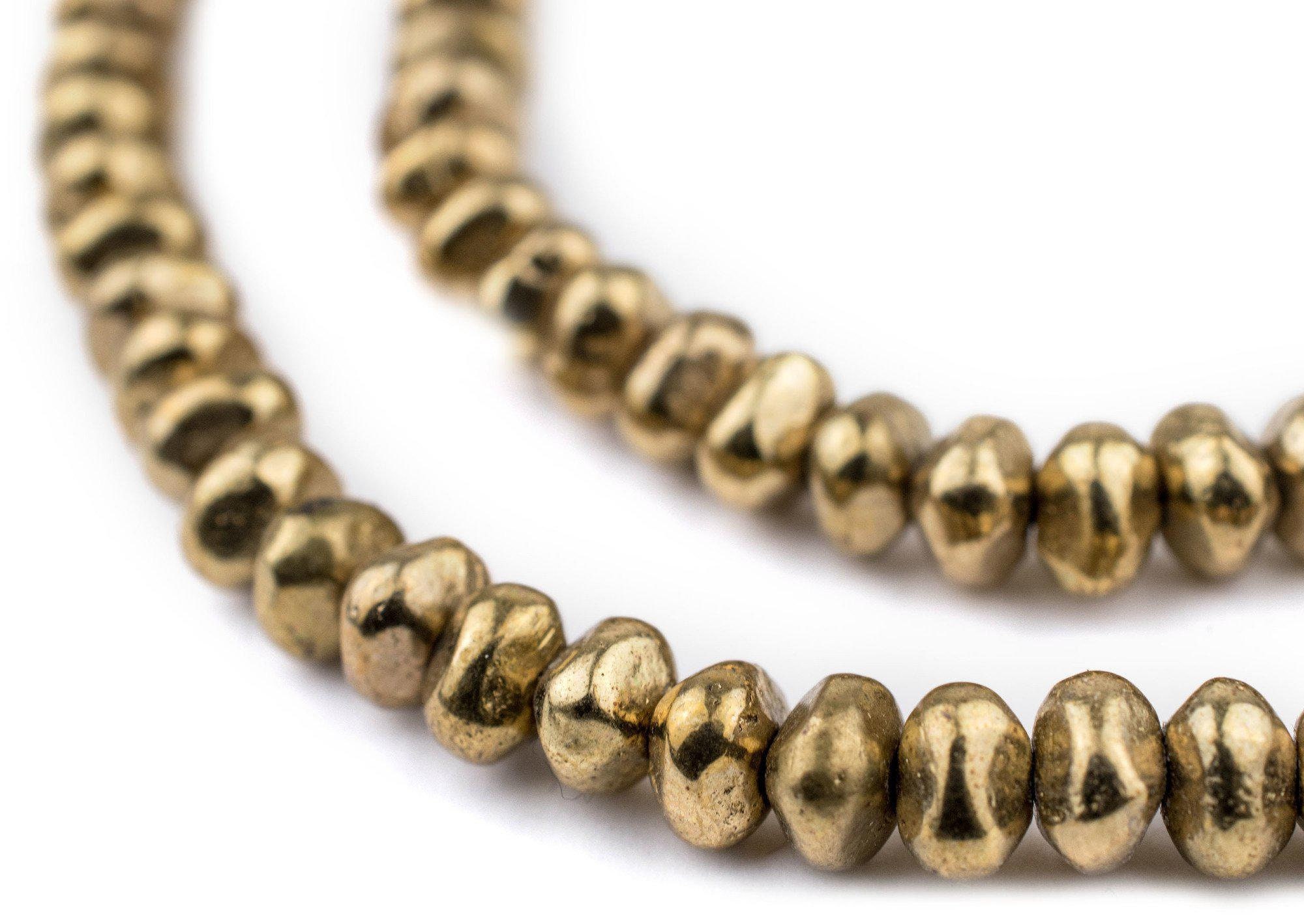80 Brass Nugget Beads 5x7mm: Ethnic Metal Beads Metal Spacer - Etsy