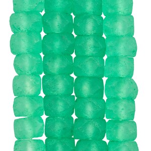48 Recycled Java Glass Beads - Green Sea Glass Beads - Indonesian ...