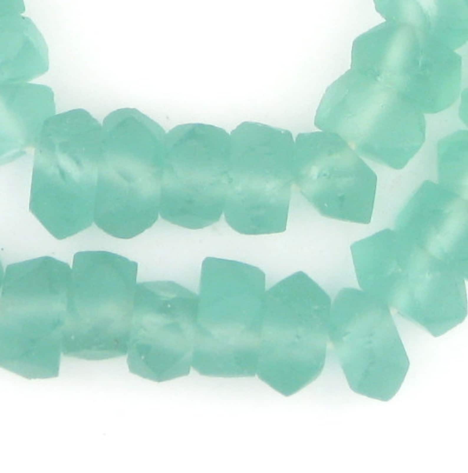 48 Recycled Java Glass Beads - Translucent Sea Glass Beads - Indonesian ...