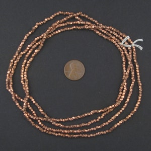 2mm Faceted Copper Beads - Full Strand - Copper Cornerless Cubes ...