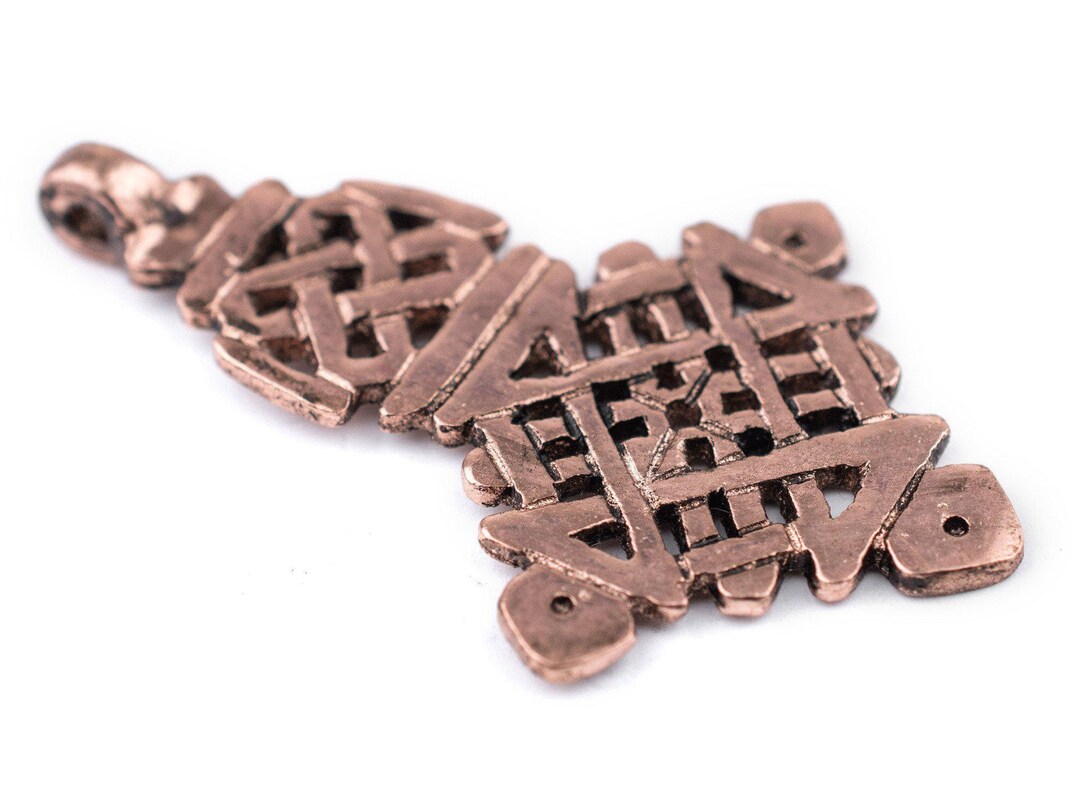 Awash Copper Ethiopian Coptic Cross Pendant 40x65mm: Copper Coptic ...