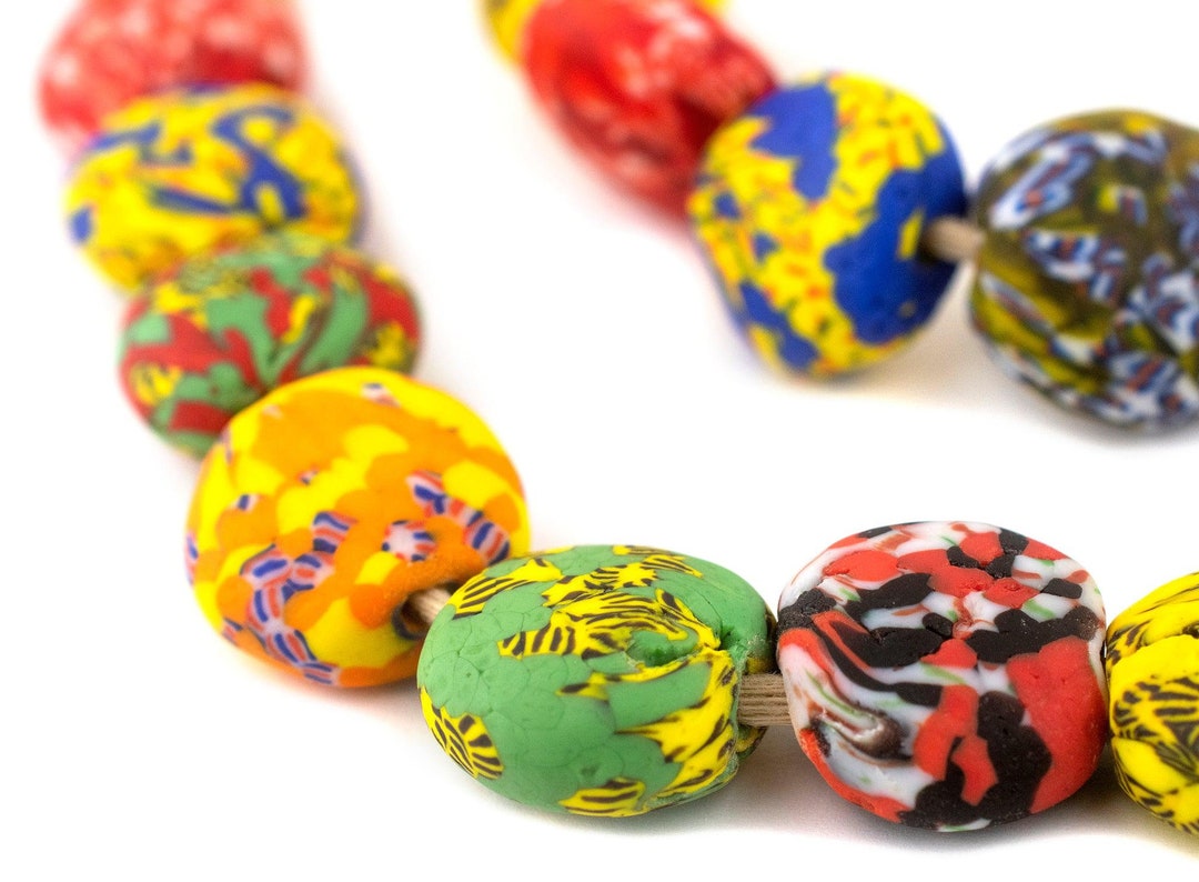 30 House Medley Tabular Fused Recycled Glass Beads: Upcycled Materials ...