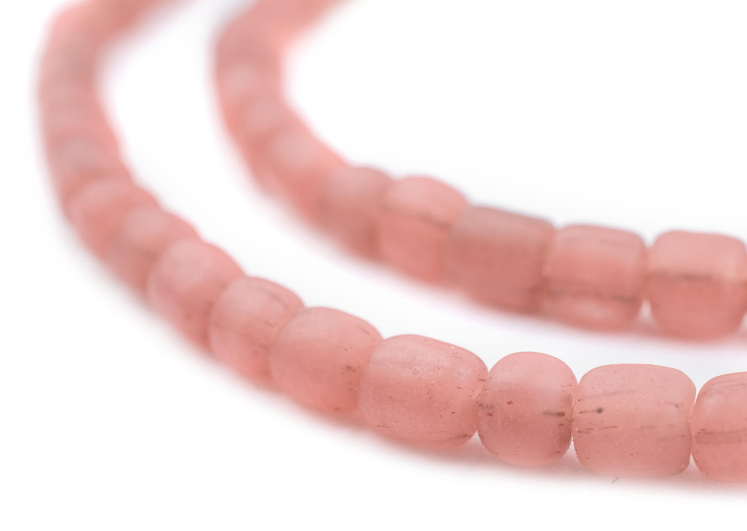 115 Rose Pink Java Glass Beads: Seed Bali Matte 5mm Cylinder Small ...