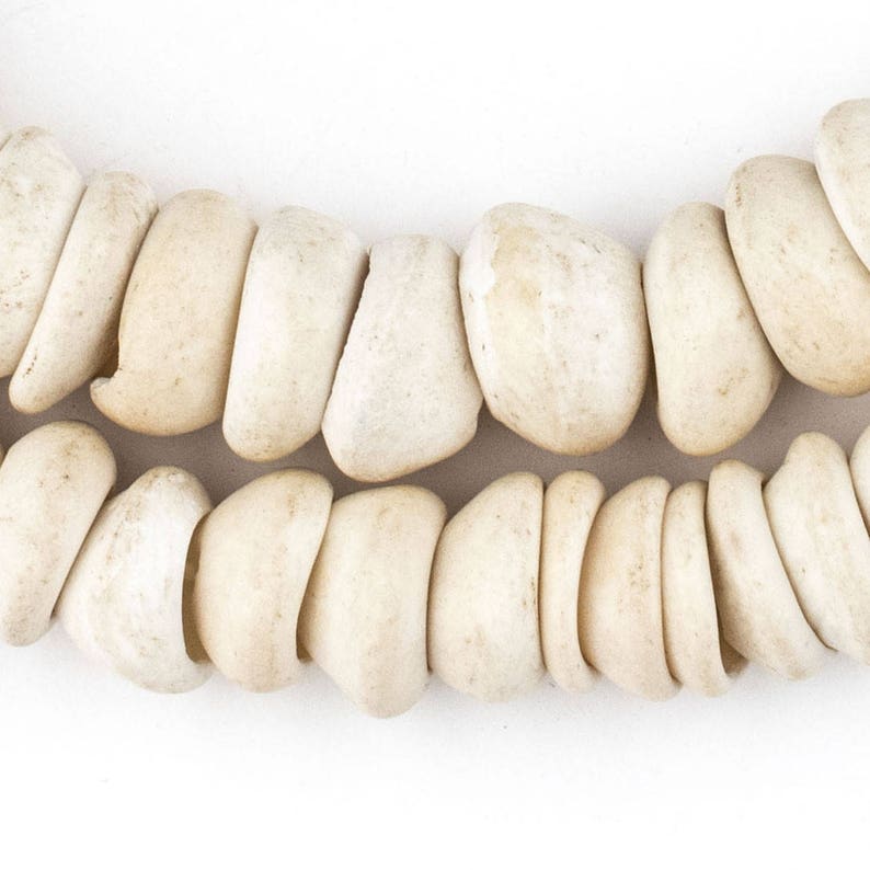 80-100 Natural West African Shell Beads: Shell Unusual Beads Ghanaian ...