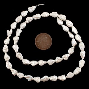 Textu Vintage Japanese Rice Pearl Beads, White Textured 5-7mm, 16 Inch ...