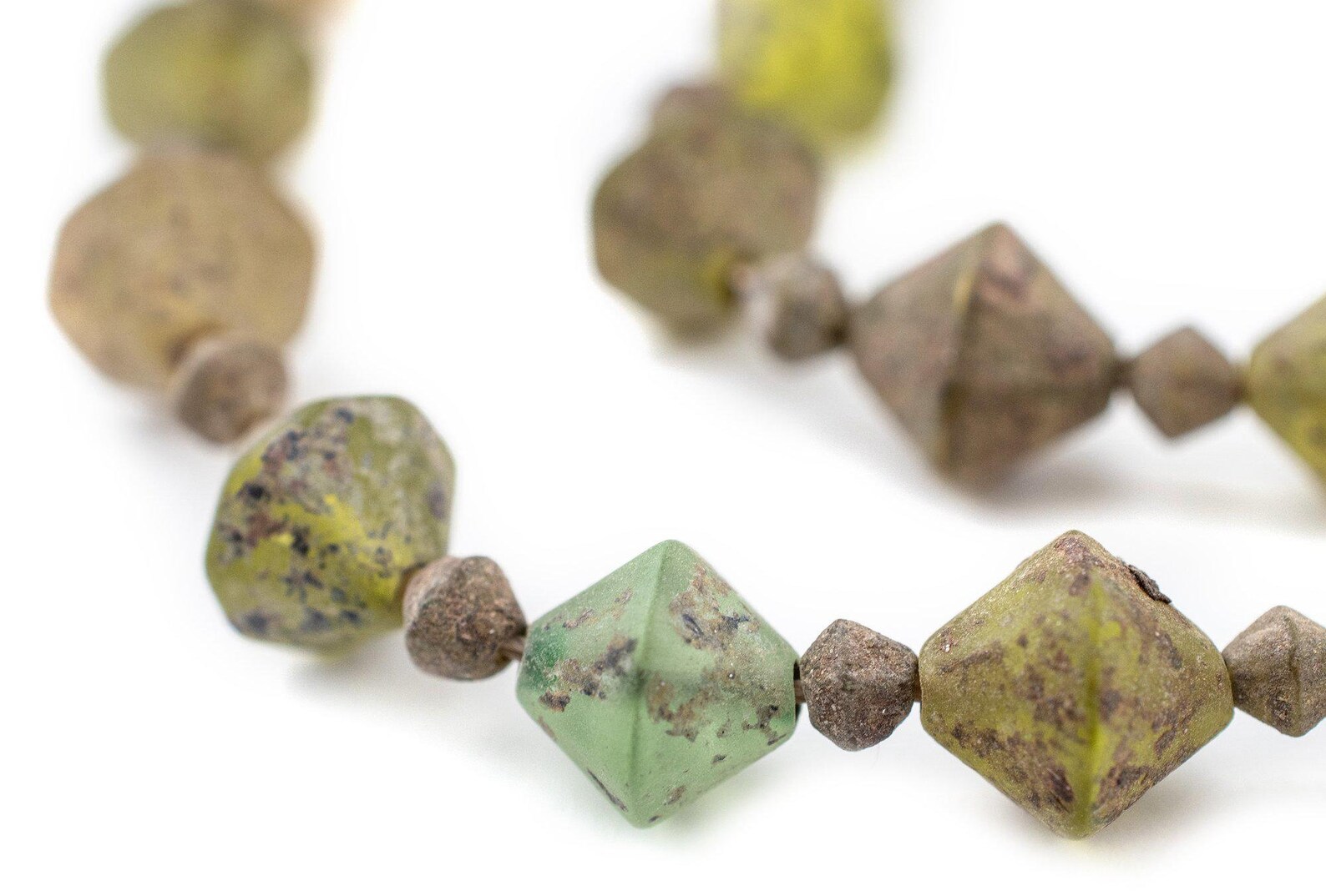 65 Ancient Style Bicone Glass Beads: Ethnic Glass Beads Bicone - Etsy