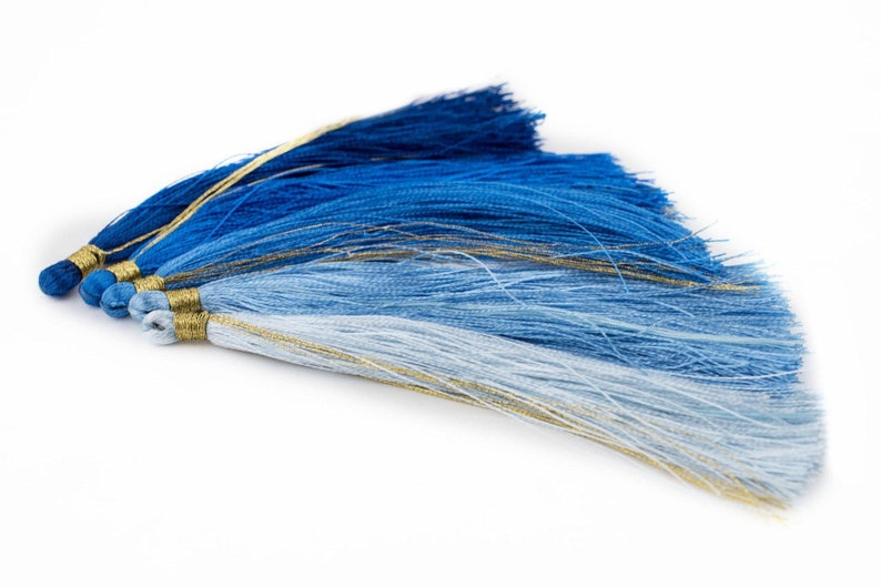 5 Shades of Blue 9cm Silk Tassels 5 Pack: Blue Tassel 3.5 Inch Tassels ...