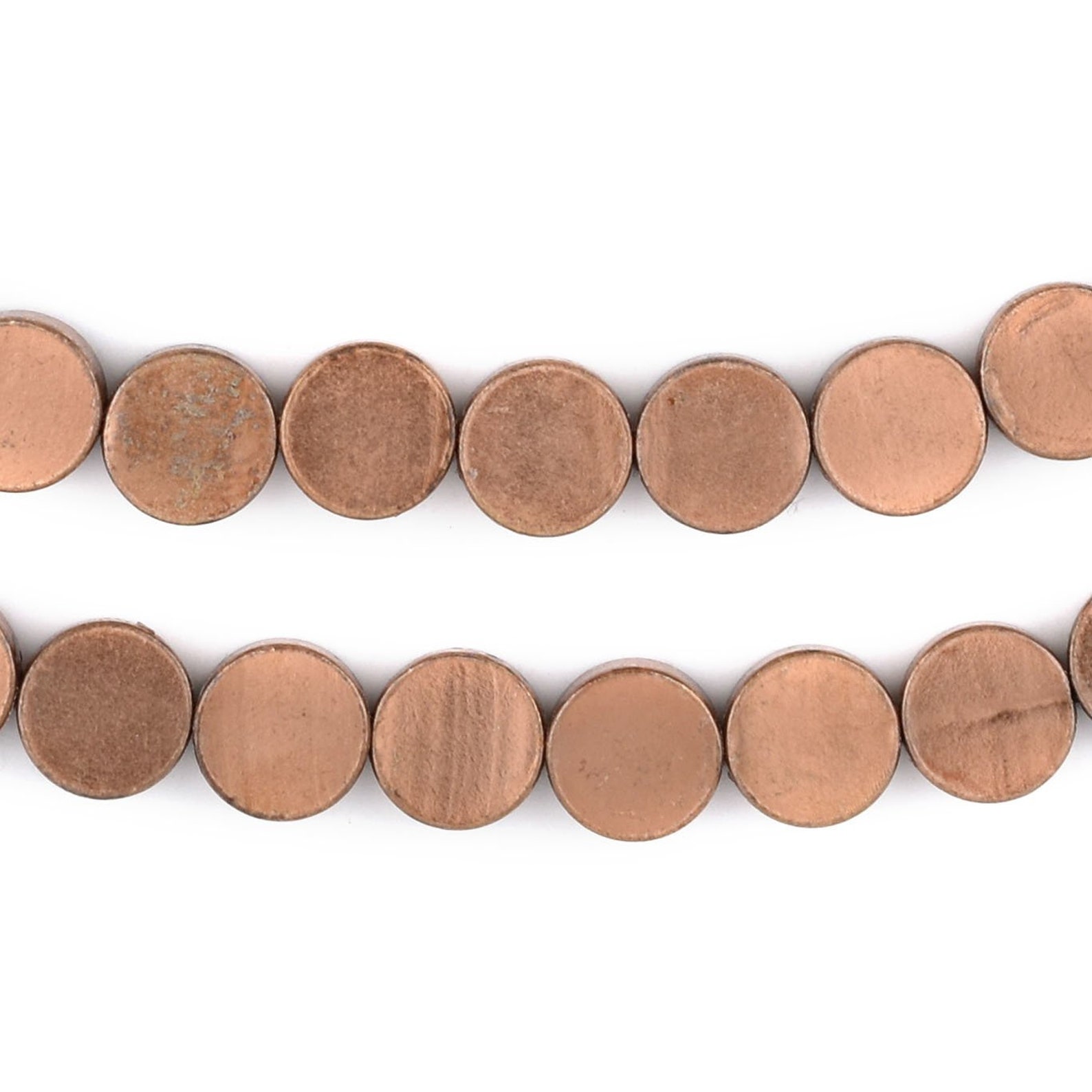 42 Circular Disk Copper Beads 10mm: Ethnic Metal Beads Metal Spacer ...
