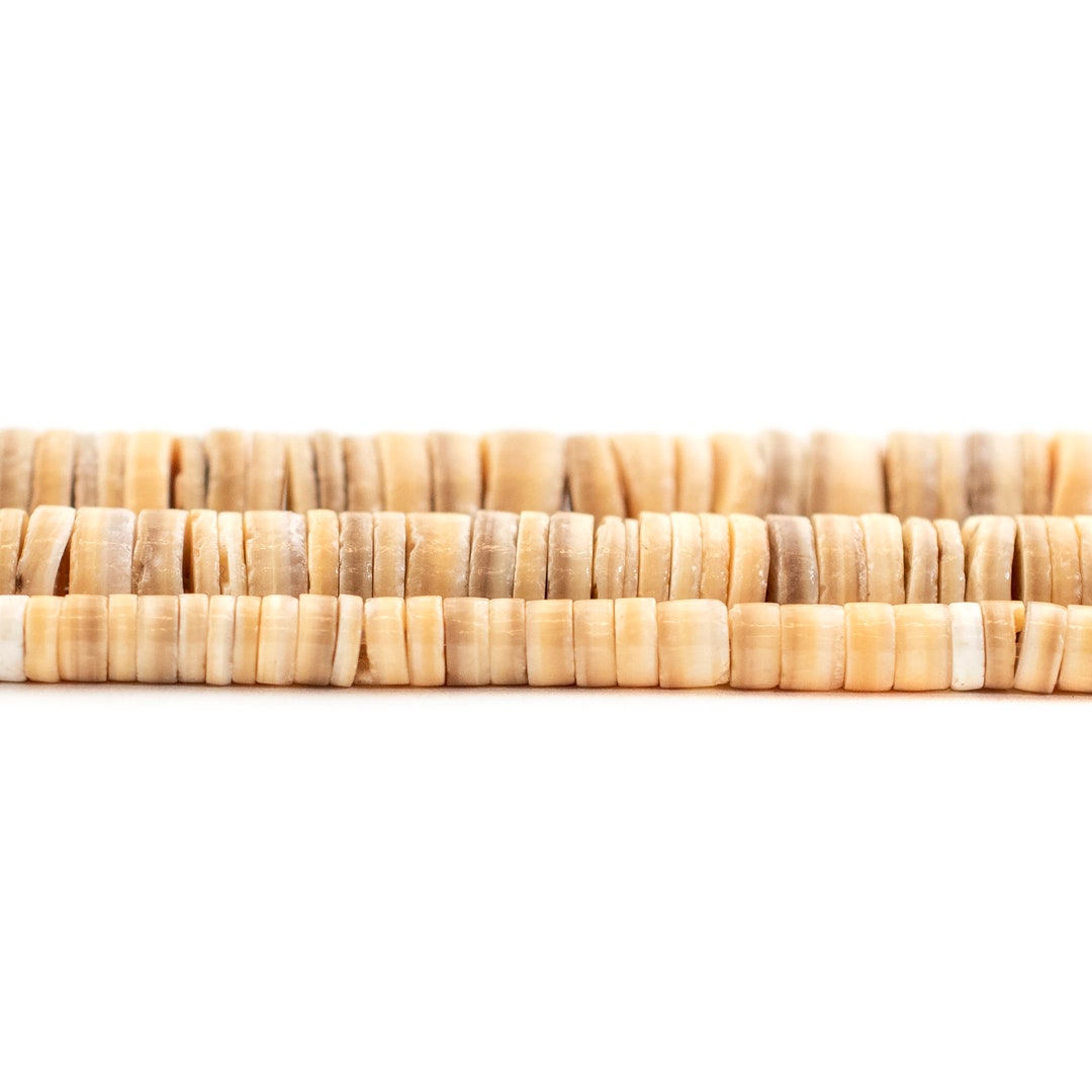 Beige Natural Shell Heishi Beads: 4mm 6mm 8mm Natural Organic Ocean Sea ...