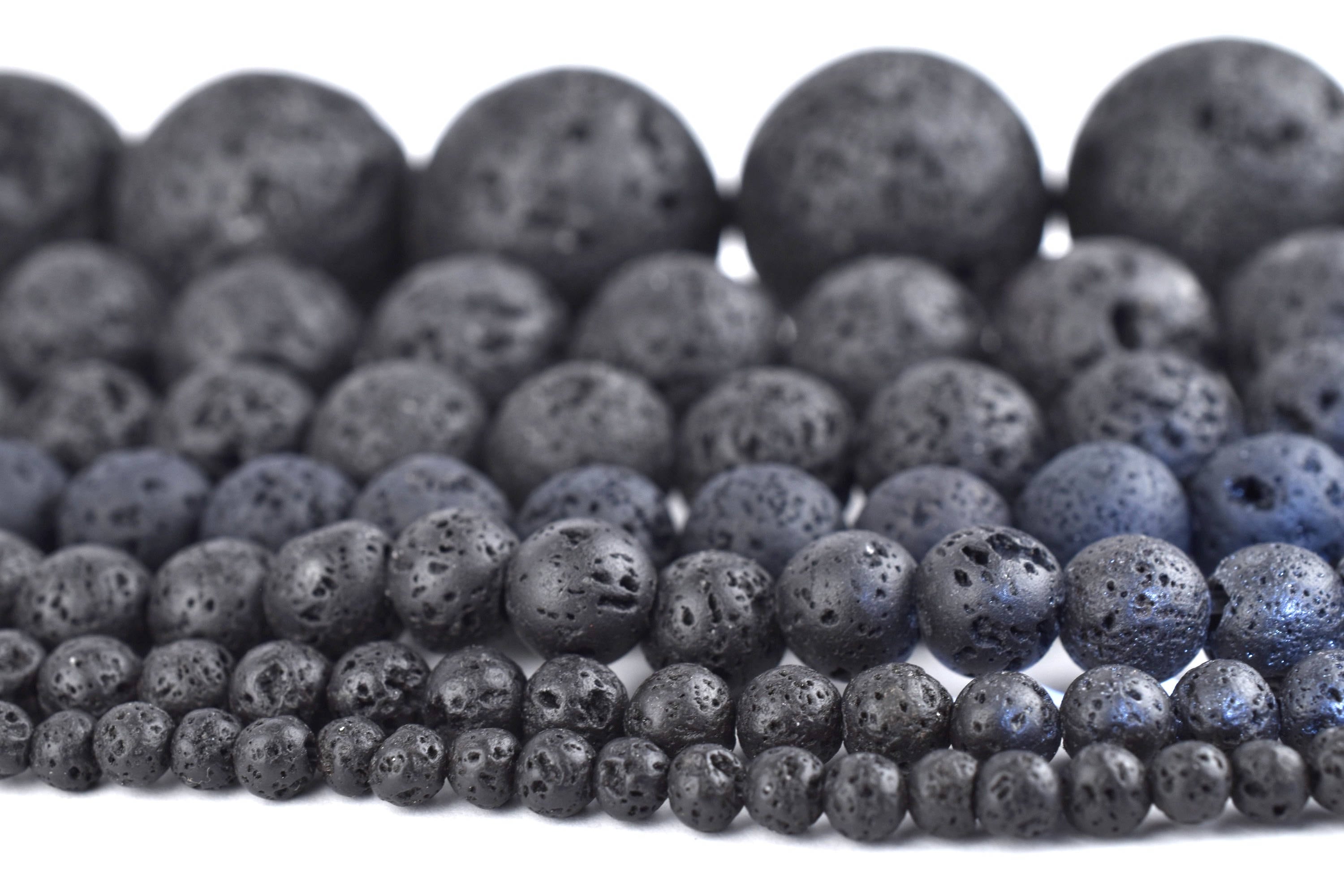 Natural Lava Beads: Black Volcanic Rock Beads 4mm 6mm 8mm 10mm | Etsy