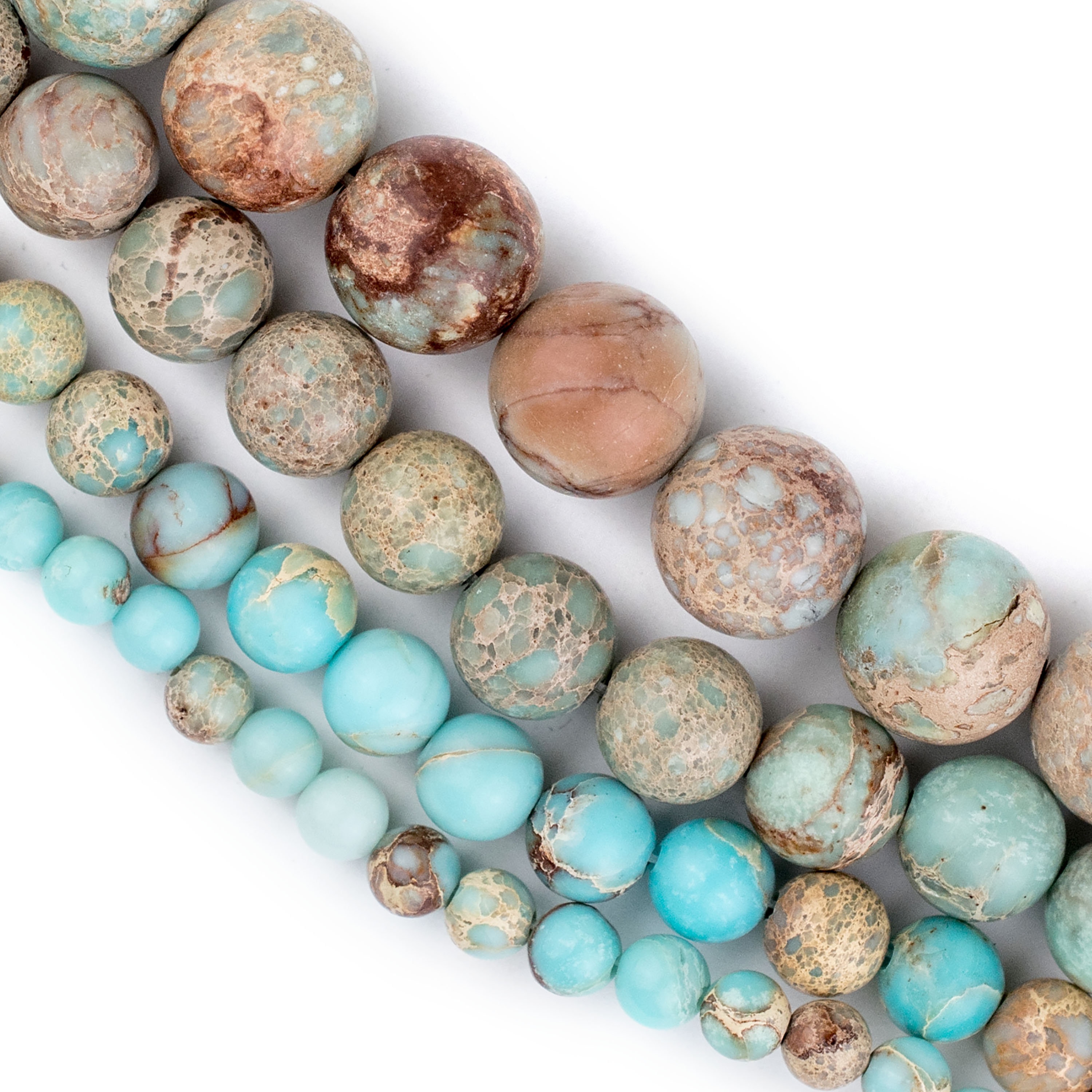Turquoise Sea Sediment Jasper Beads: Round Gemstone Regalite Wholesale ...