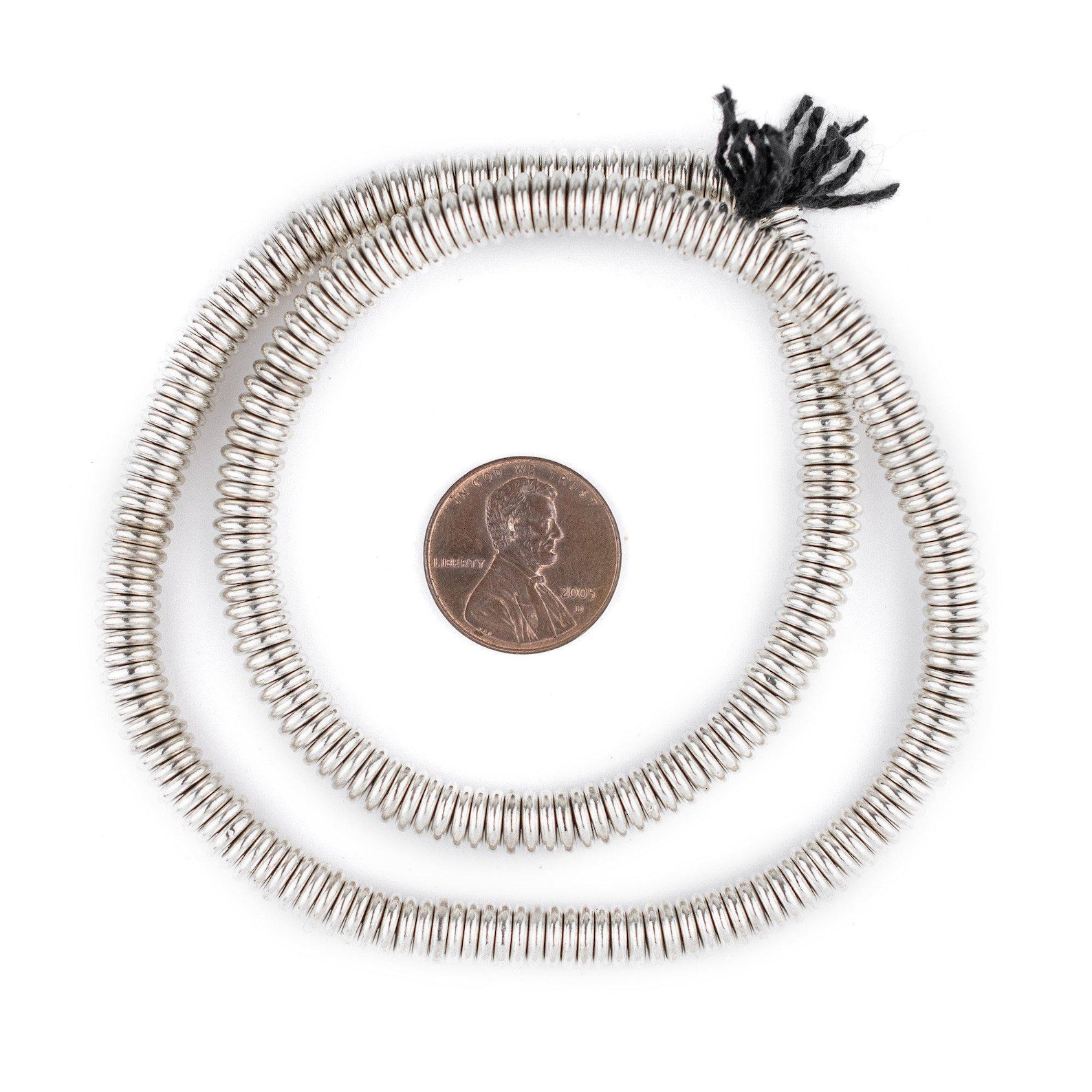 260 Smooth Shiny Silver Heishi Beads 6mm: Metal Spacer Beads Ethnic ...