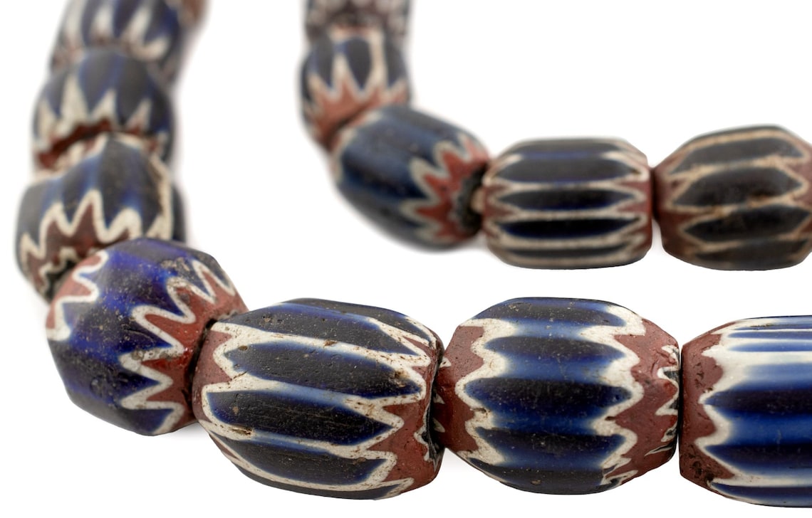 Rare Antique Venetian Seven-layer Chevron Beads, 54 Inch Strand ...